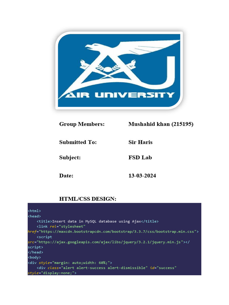 Lab 3 | PDF | Ajax (Programming) | Computer Programming