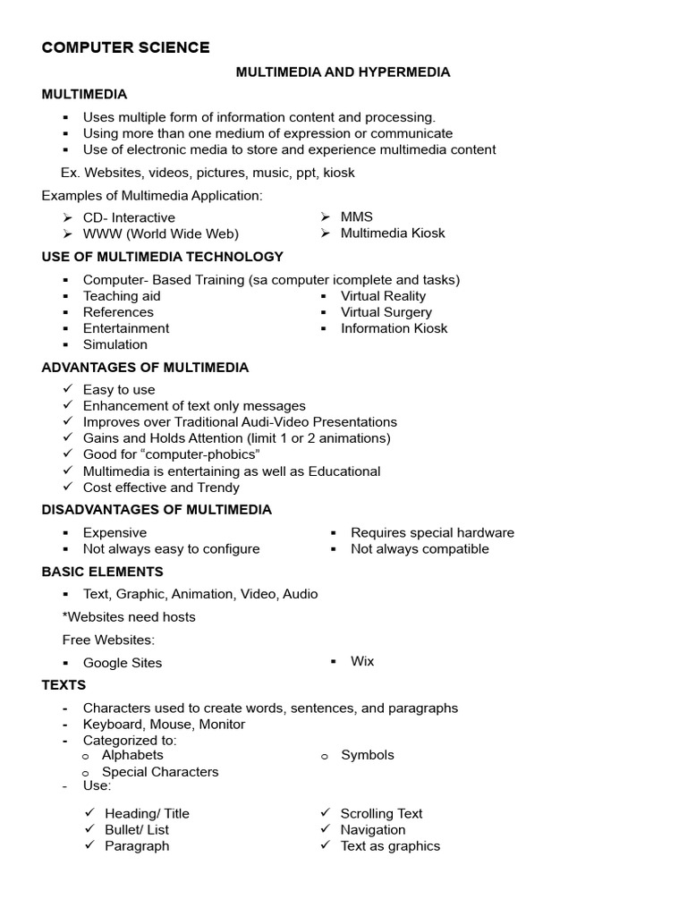 Computer Science Reviewer | PDF | Multimedia | Video