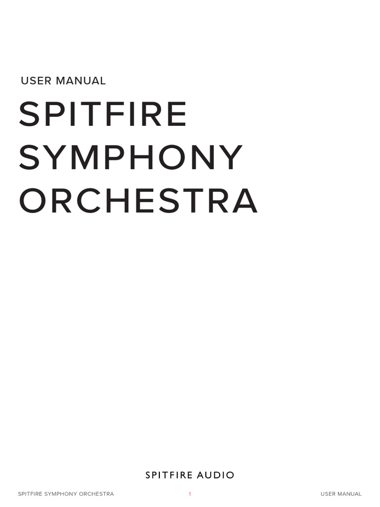 Spitfire Symphony Orchestra Manual | PDF | Double Bass | String Instruments