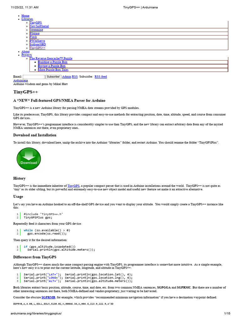 Tinygps | PDF | Global Positioning System | Arduino