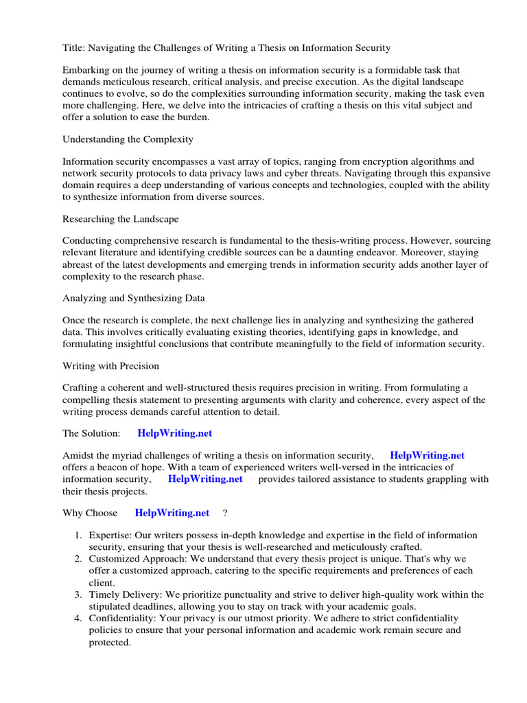 Thesis Information Security | Download Free PDF | Security | Computer Security