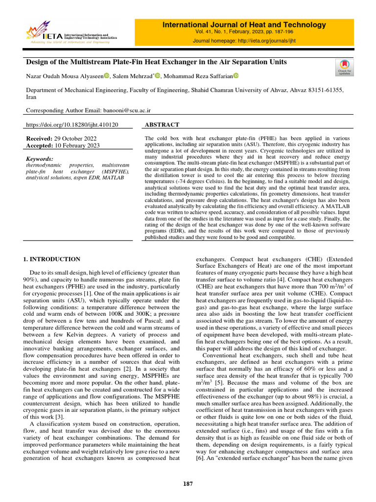 Ijht 41.01 20 | PDF | Heat Exchanger | Heat