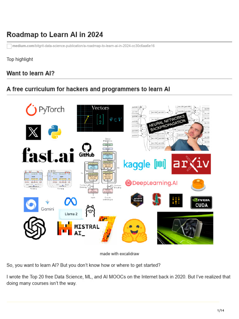 AI Learning Roadmap 2024 | PDF | Machine Learning | Deep Learning