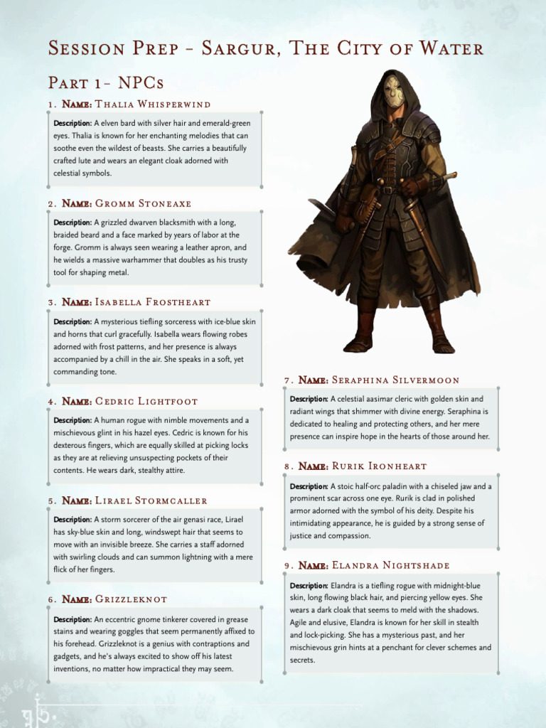 Session Prep - Sargur, The City of Water - The Homebrewery | PDF | Law ...