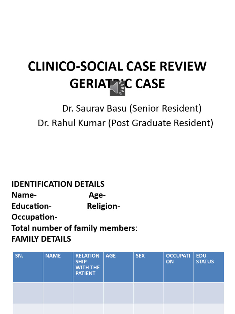 Geriatric Clinico-Social Case Review | PDF | Calorie | Geriatrics