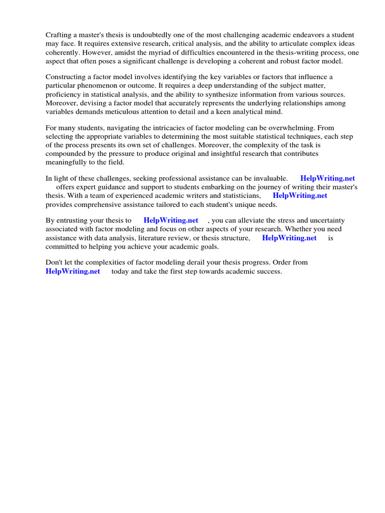 Master Thesis Factor Model | PDF | Statistics | Brand
