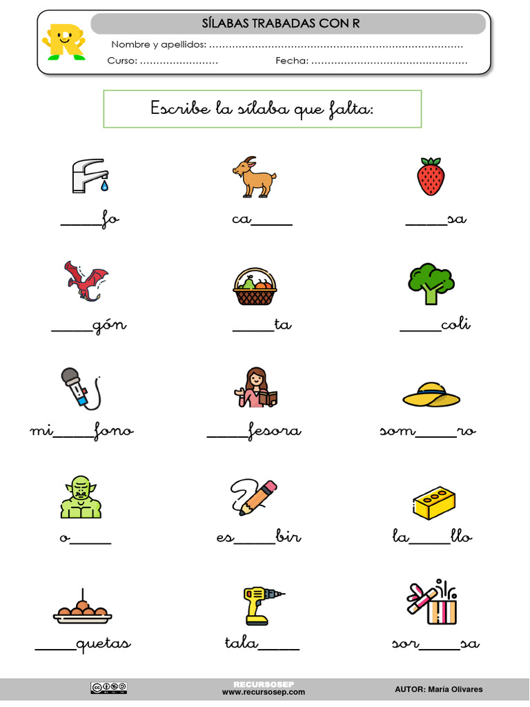 Silabas Trabadas R | PDF