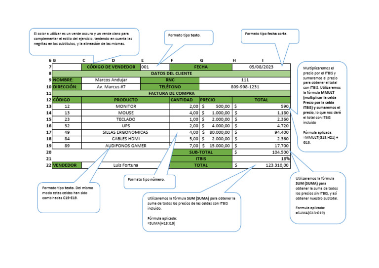 Calcular ITBIS en Excel: Guía Práctica | PDF | Informática