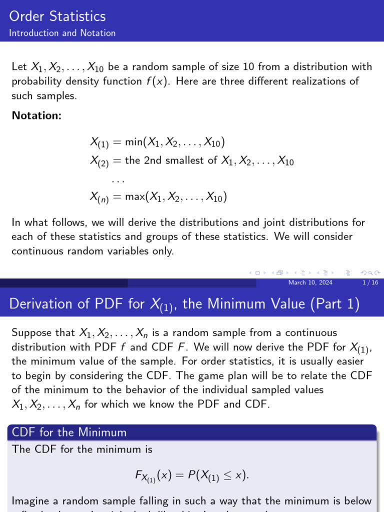 ORDER STATISTICS | PDF | Probability Density Function | Probability And Statistics