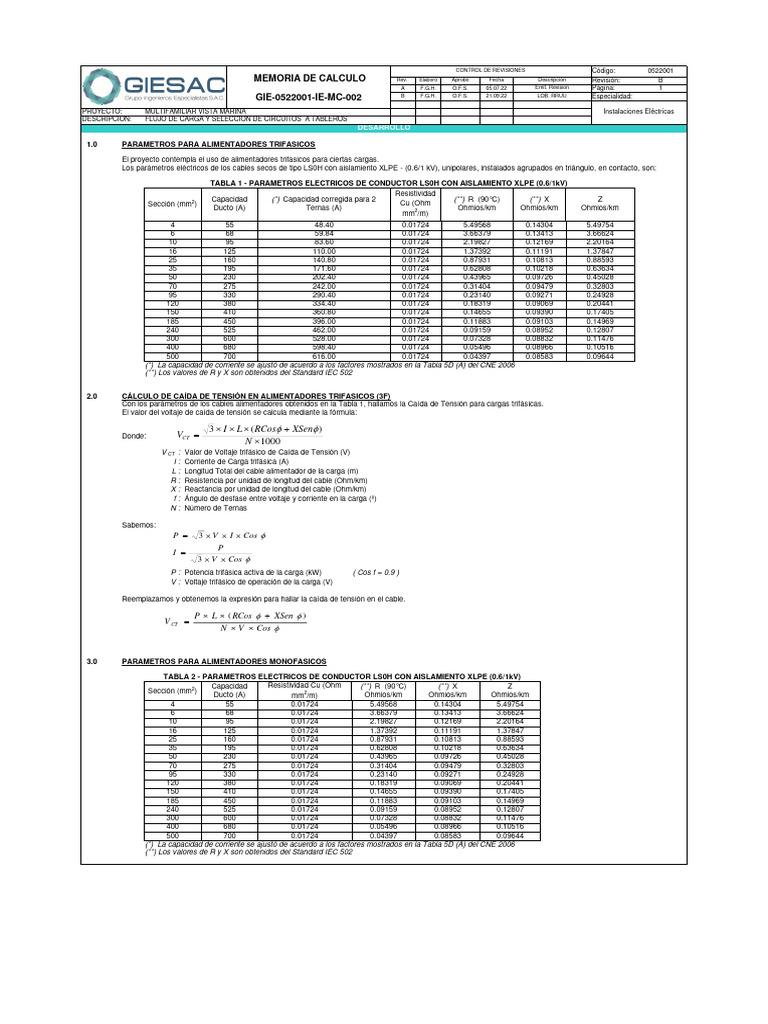 GIE-0522001-IE-MC-002 Rev. B Flujo de Carga y de Circuitos a Tableros | PDF | voltaje ...