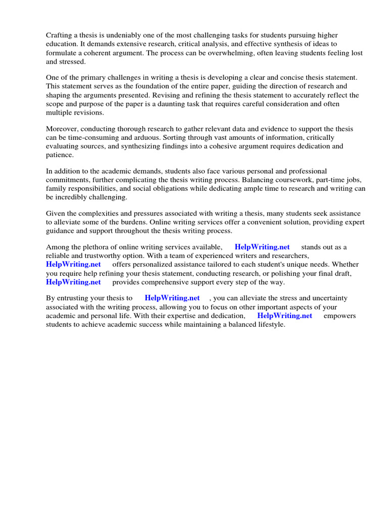 Project Revised Thesis Statement | PDF | Essays | Thesis