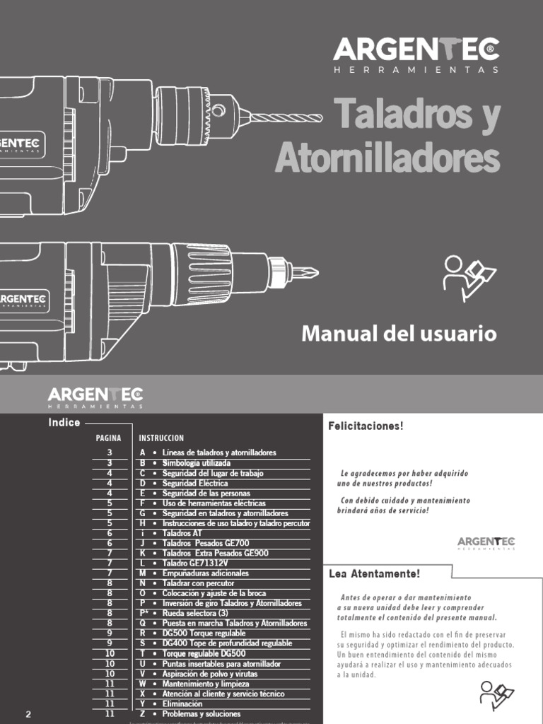 Manual Taladro 2020 | PDF | Perforar | Enchufes y tomas de corriente ...