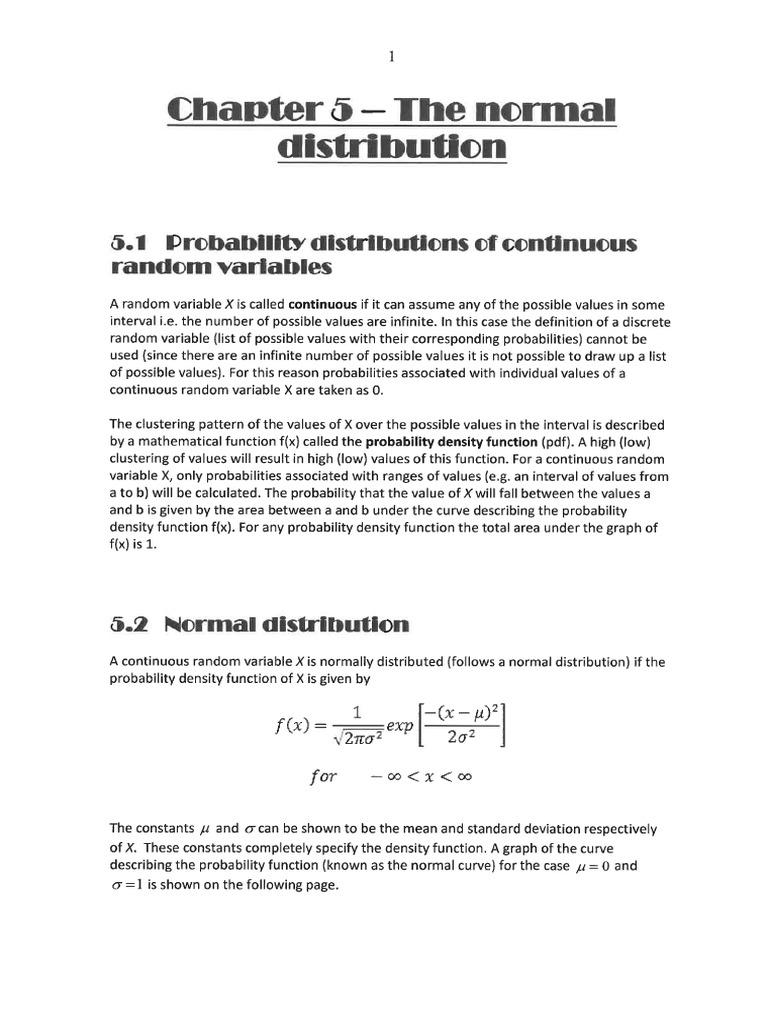 Normal Distribution Notes | PDF