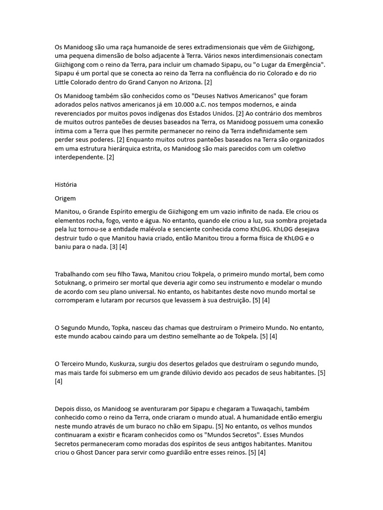 Os Manidoog São Uma Raça Humanoide de Seres Extradimensionais Que Vêm ...