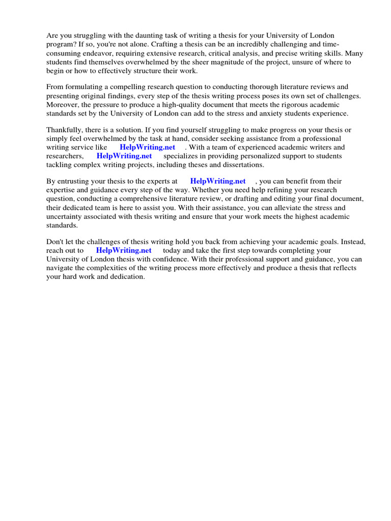 University of London Thesis Search | PDF | Thesis