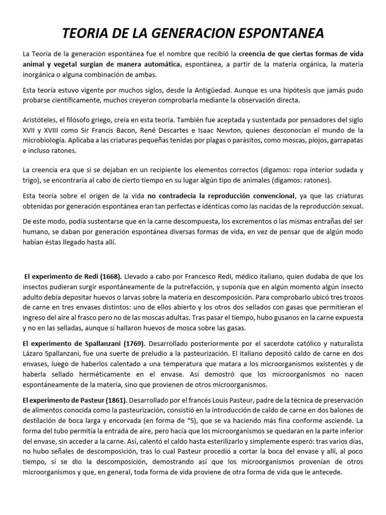 Generacion Espontanea | PDF