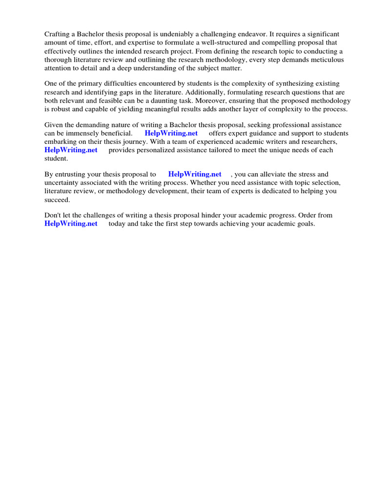 Bachelor Thesis Proposal Example | PDF | Thesis | Knowledge