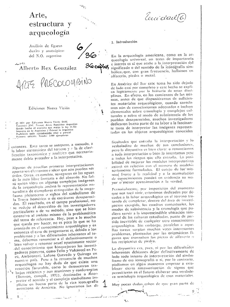 GONZALEZ, REX - Arte, Estructura y Arqueologia | PDF