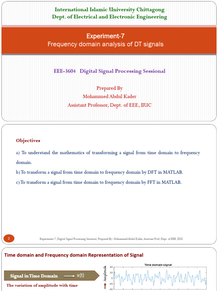 Frequency Domain Analysis of DT Signals | PDF | Discrete Fourier ...