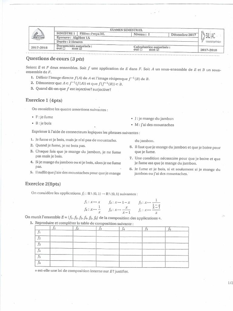 3il 1 semestre 1 CC1 2020-2021 | PDF