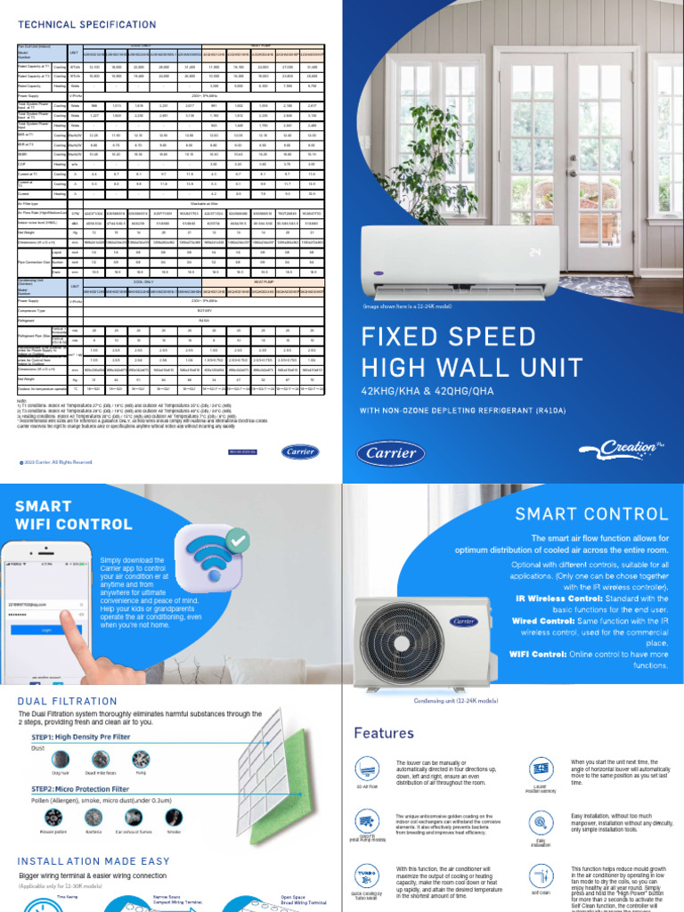 Carrier Fan Coil Unit Specifications | PDF | Air Conditioning ...
