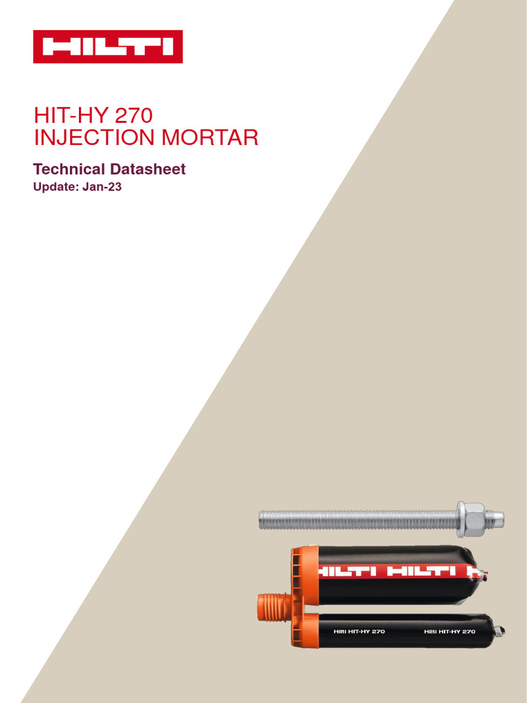 Technical Data Sheet For HIT HY 270 Injectable Anchor Mortar For ...