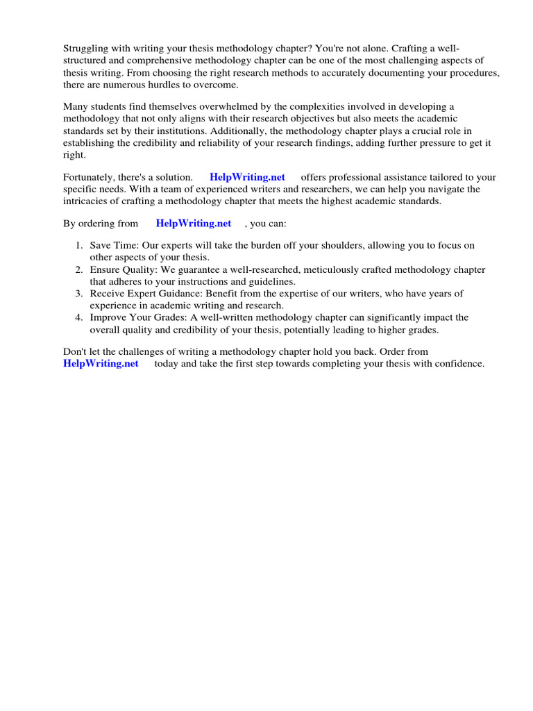 Methodology Chapter Thesis Sample | PDF | Methodology | Qualitative ...