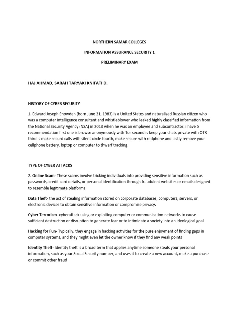 Preliminary Exam | Download Free PDF | Security | Computer Security