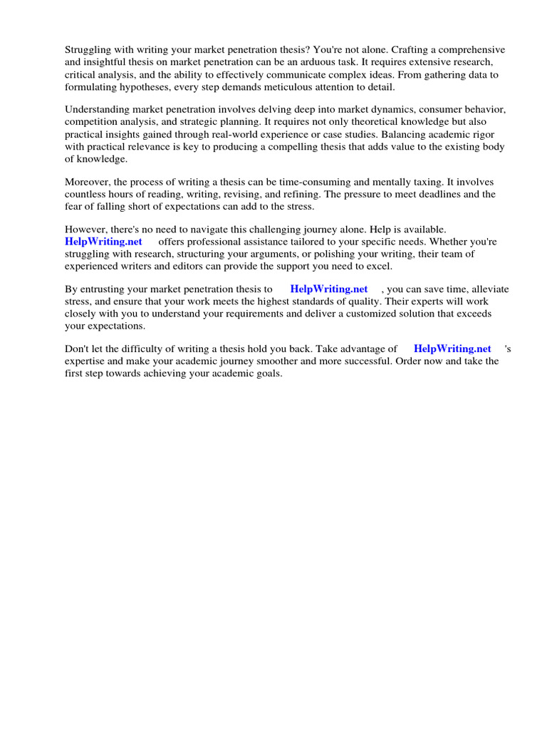 Market Penetration Thesis | PDF | Marketing | Brand Market Penetration Thesis | PDF | Marketing | Brand