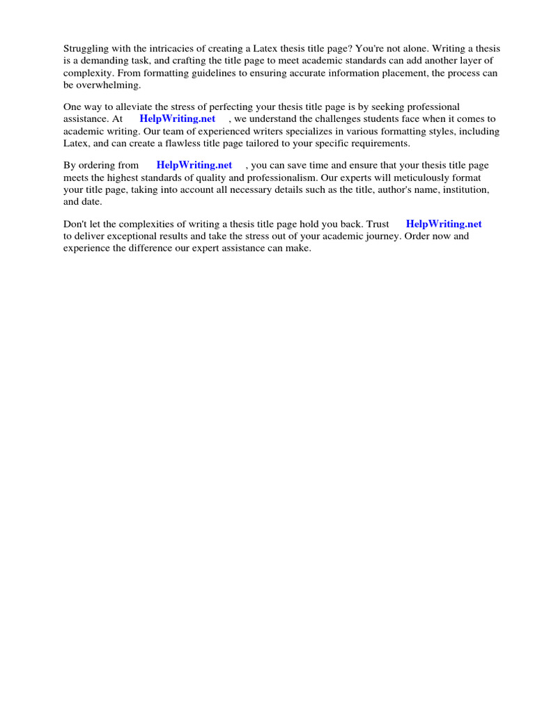 Latex Thesis Title Page | PDF | Thesis | Page Layout