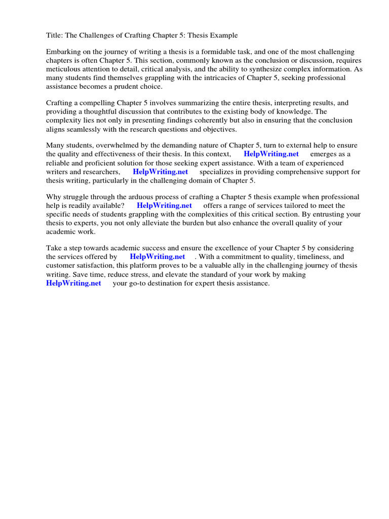 Chapter 5 Thesis Example | PDF | Thesis | Methodology