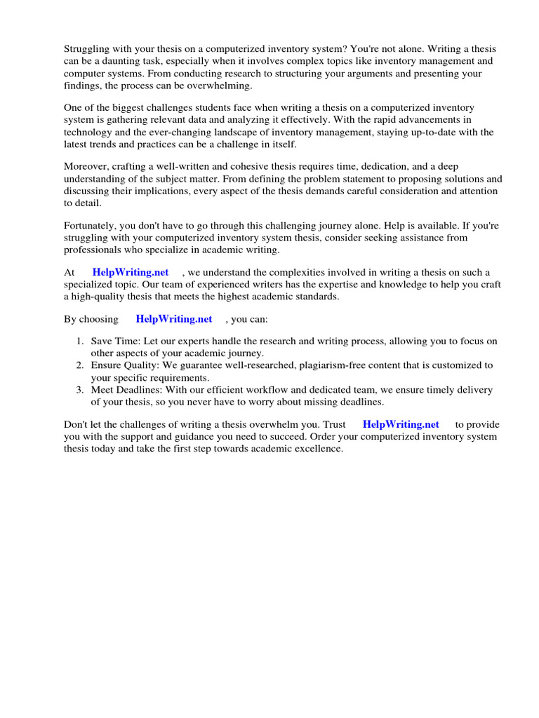 Thesis Help for Inventory Systems | PDF | Point Of Sale | Inventory