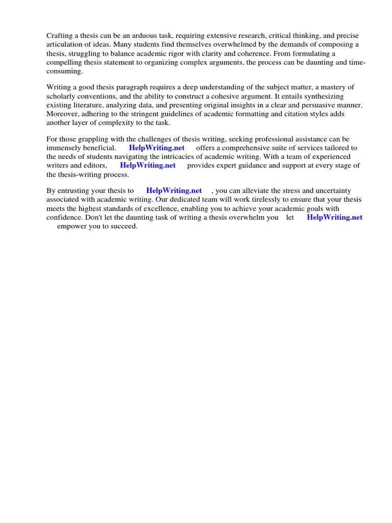 How to Write Good Thesis Paragraph | PDF | Essays | Thesis