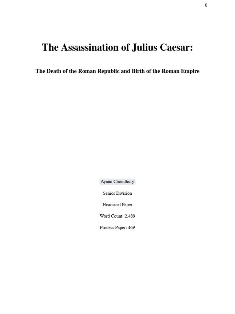 The Assassination of Julius Caesar | PDF | Julius Caesar | Augustus