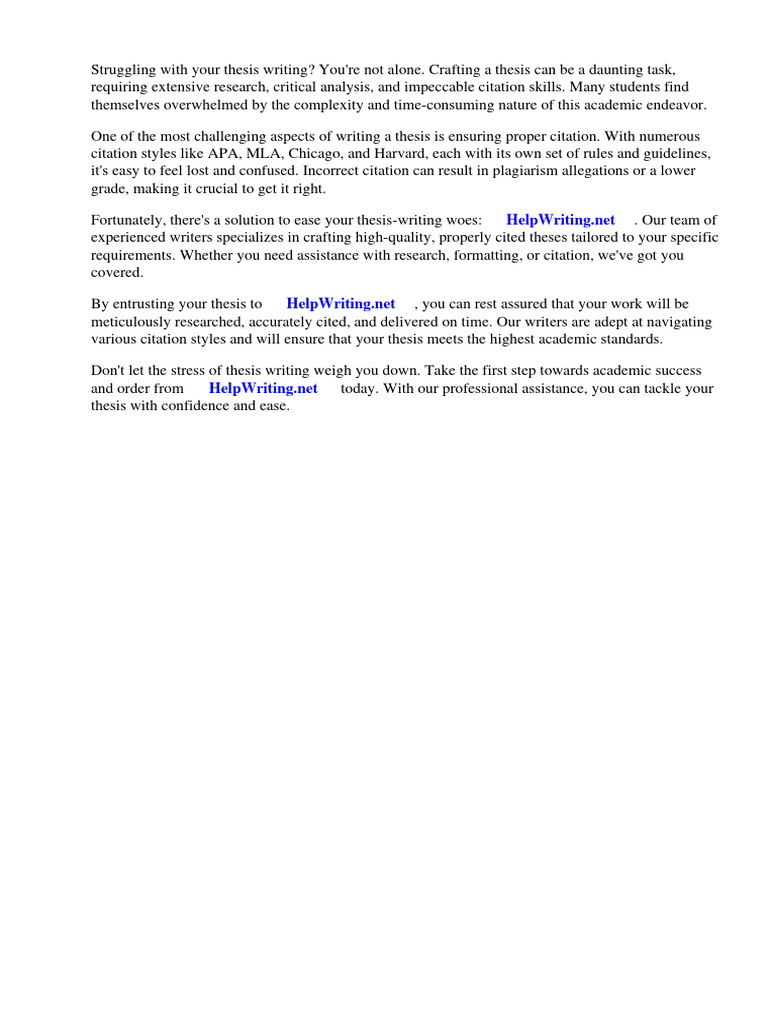 Citation Example Thesis | PDF | Citation | Apa Style