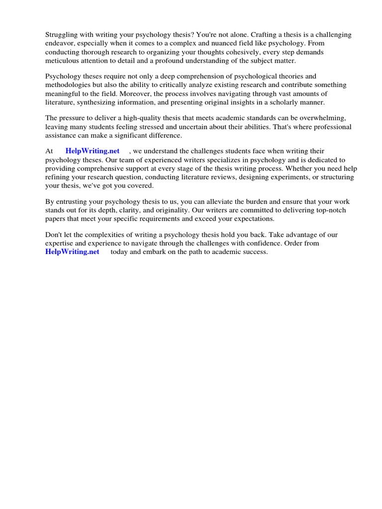 Hec Thesis Psychology | PDF | Thesis | Doctor Of Philosophy