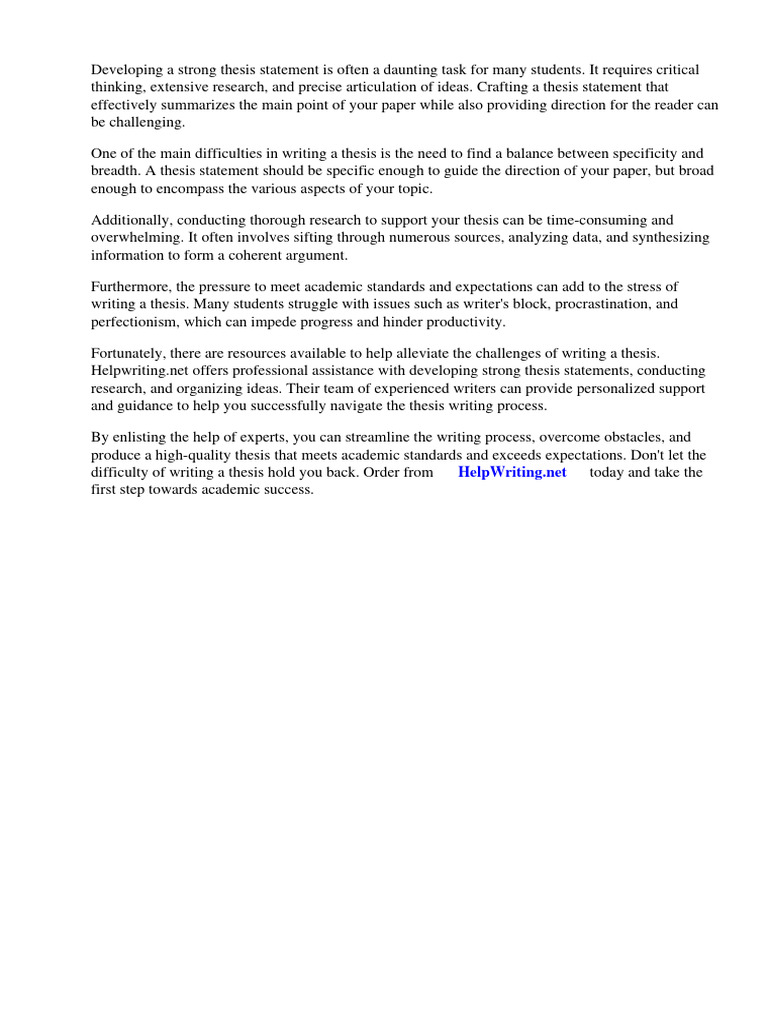 Develop A Strong Thesis Statement | PDF | Essays | Thesis