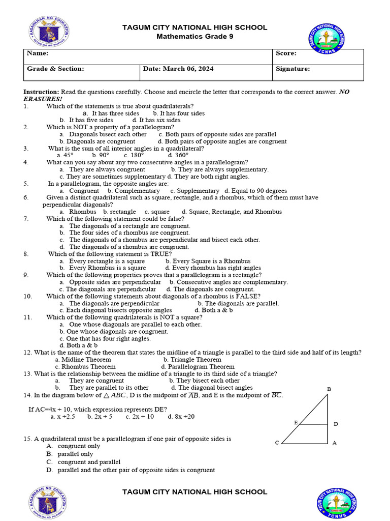 Worksheets March 6 132024 | PDF | Rectangle | Perpendicular