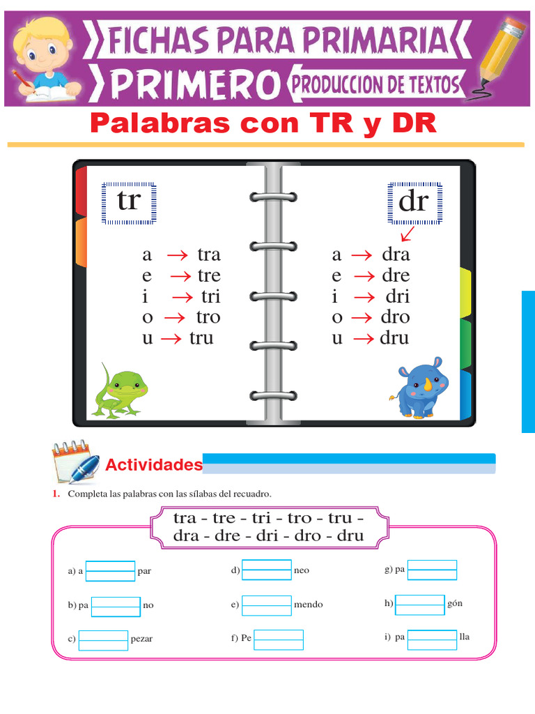 Palabras Con TR y DR para Primer Grado de Primaria | PDF