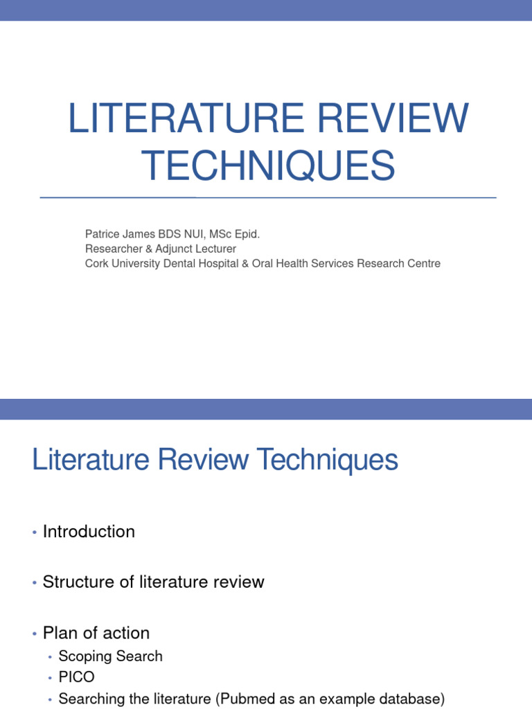 Lit Review Slides | PDF | Systematic Review | Pub Med