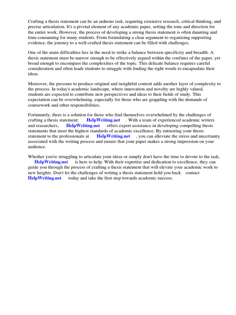 Invention Thesis Statement | PDF | Essays | Thesis