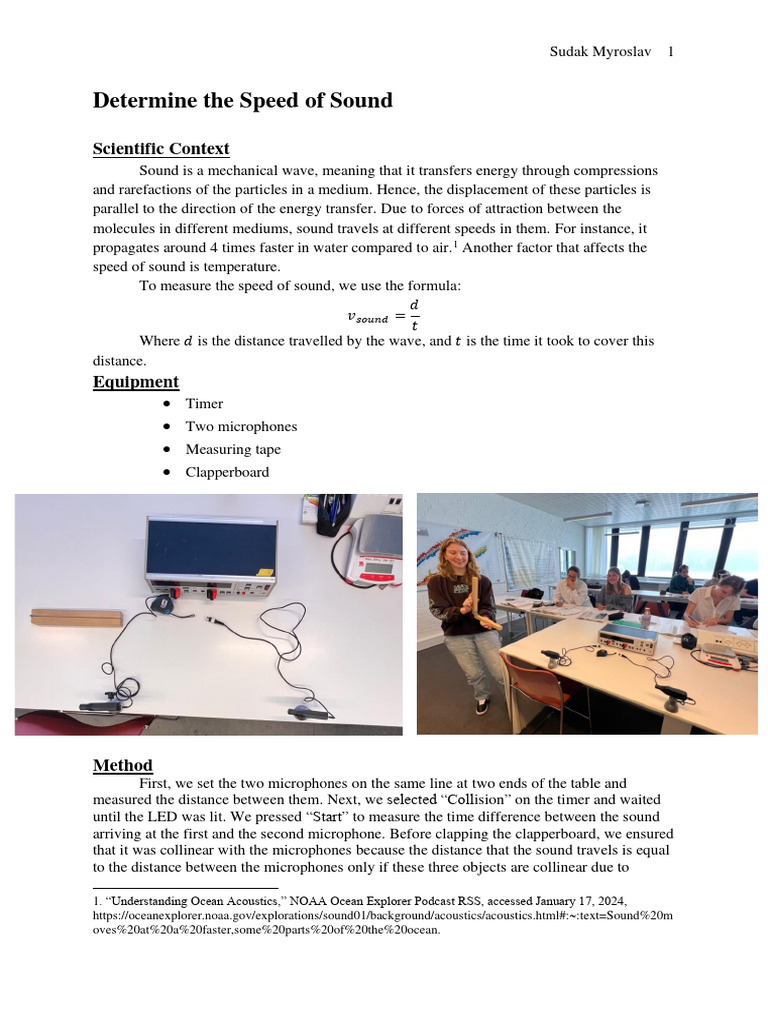 Measure Speed of Sound Experiment | PDF | Uncertainty | Sound