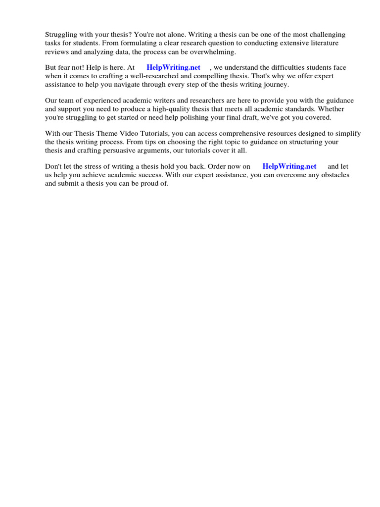 Expert Thesis Writing Assistance | PDF | Word Press | Websites