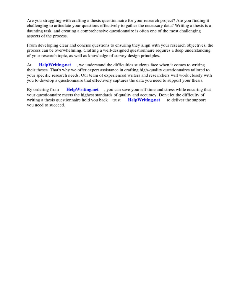 Sample Cover Letter Thesis Questionnaire | PDF | Survey Methodology ...