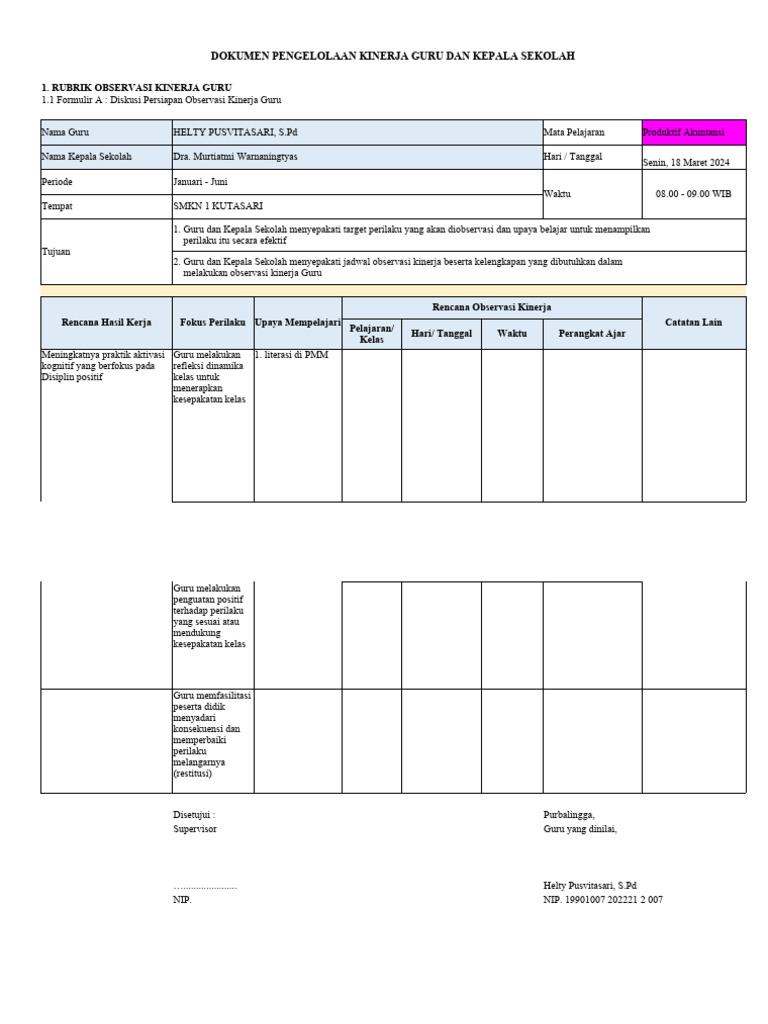 Contoh Pengisian Form | PDF