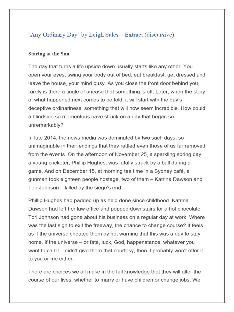 Any Ordinary Day | PDF