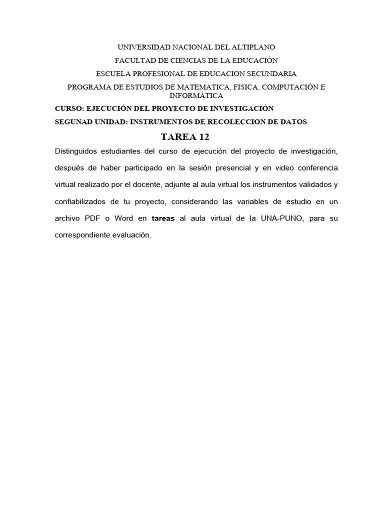 Tarea 12-Organizacion y Presentacion de Datos | PDF