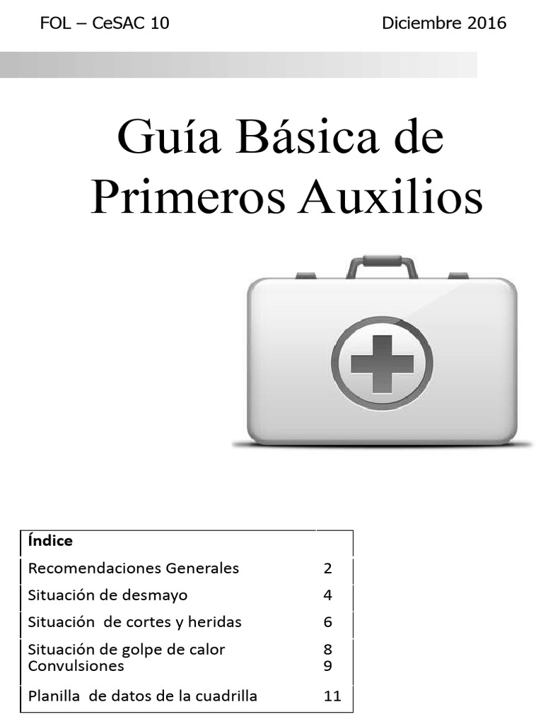 Guía Básica de Primeros Auxilios | PDF | Calor | Medicina CLINICA