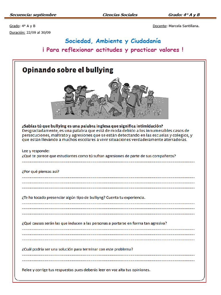 Bullying Y Valores El Respeto Pdf