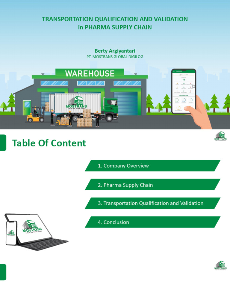 A. Transportation Qualification and Validation in Pharmaceutical Supply ...